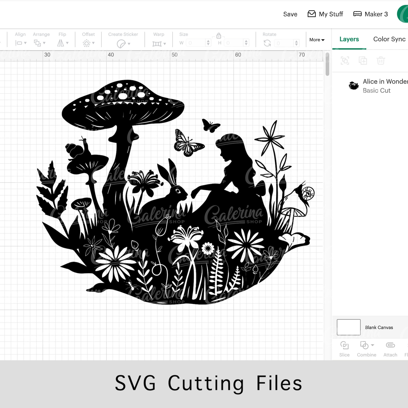 Alice in Wonderland Svg, Clipart, Bundle of 35 Cricut, Silhouette ...