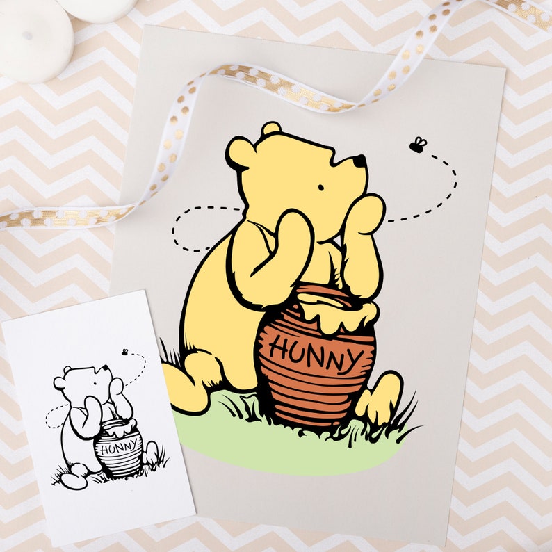 Winnie the Pooh SVG, PNG, Pooh Baby Shower, Classic Pooh, Cake Topper ...