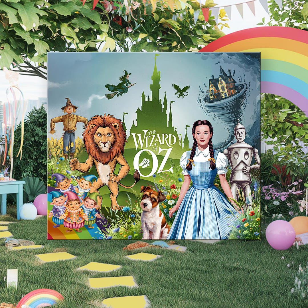 Wizard of Oz Party Banner, Photo Backdrop Printable, Emerald City ...