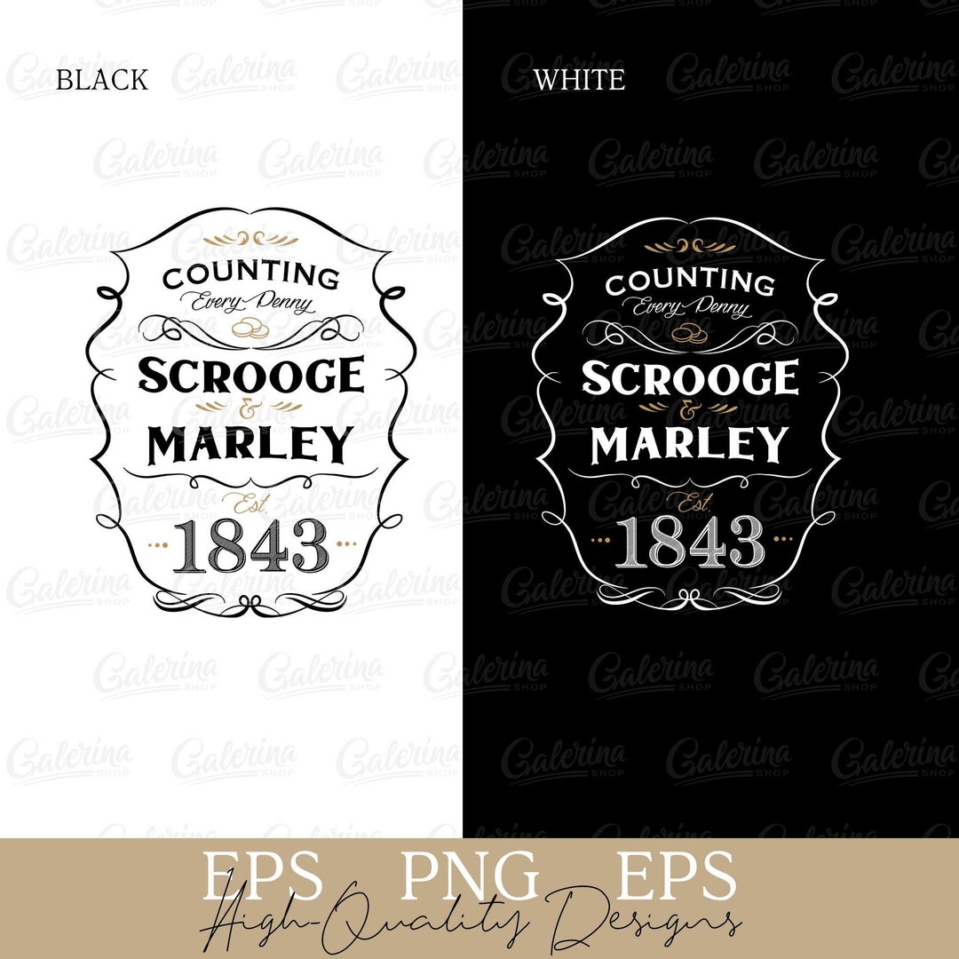 Scrooge and Marley Counting Every Penny Sign - Christmas Carol SVG ...