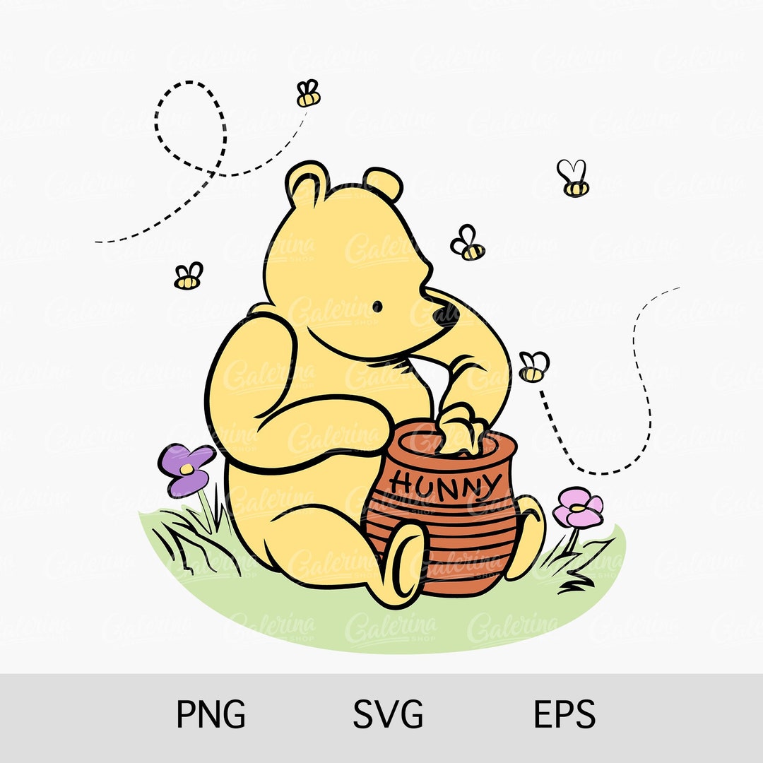 Winnie the Pooh SVG, PNG, Pooh Baby Shower, Classic Pooh, Cake Topper ...