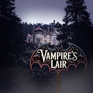 Scary Halloween PNG Signs: Haunted House, Vampire Lair Printable ...