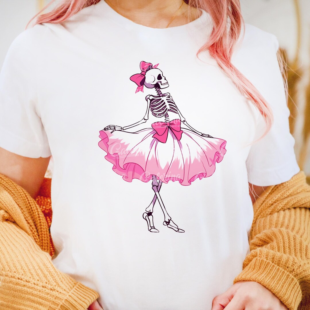 Pink Skeleton Ballerina PNG, Spooky Halloween Design (digital Download ...
