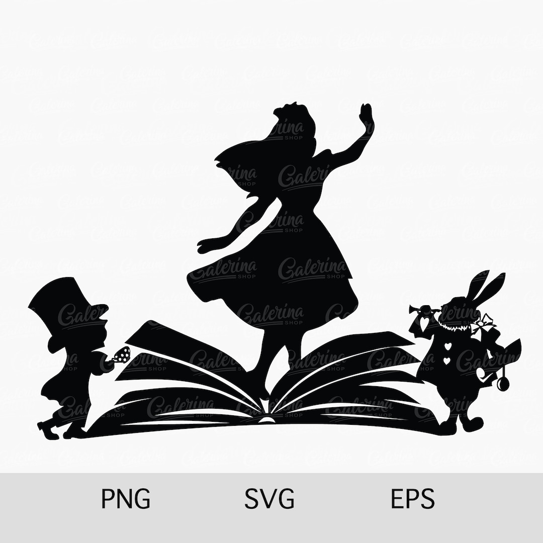 Alice in Wonderland Svg, Clipart, Cricut Silhouette Svg, Png, Cutting ...