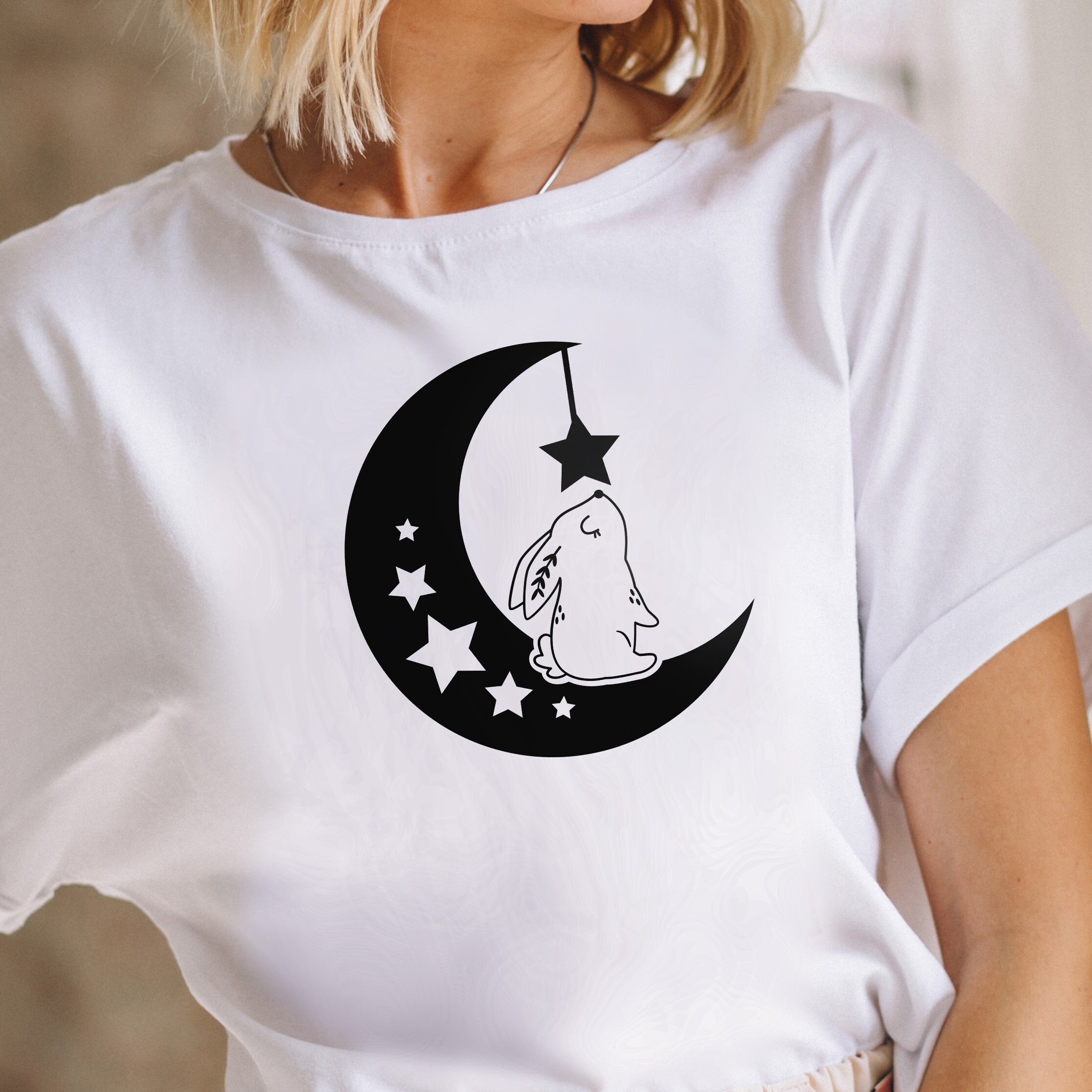 Magic Moon Phase Rabbit Svg, Mystical Rabbit Svg, Celestial Svg ...