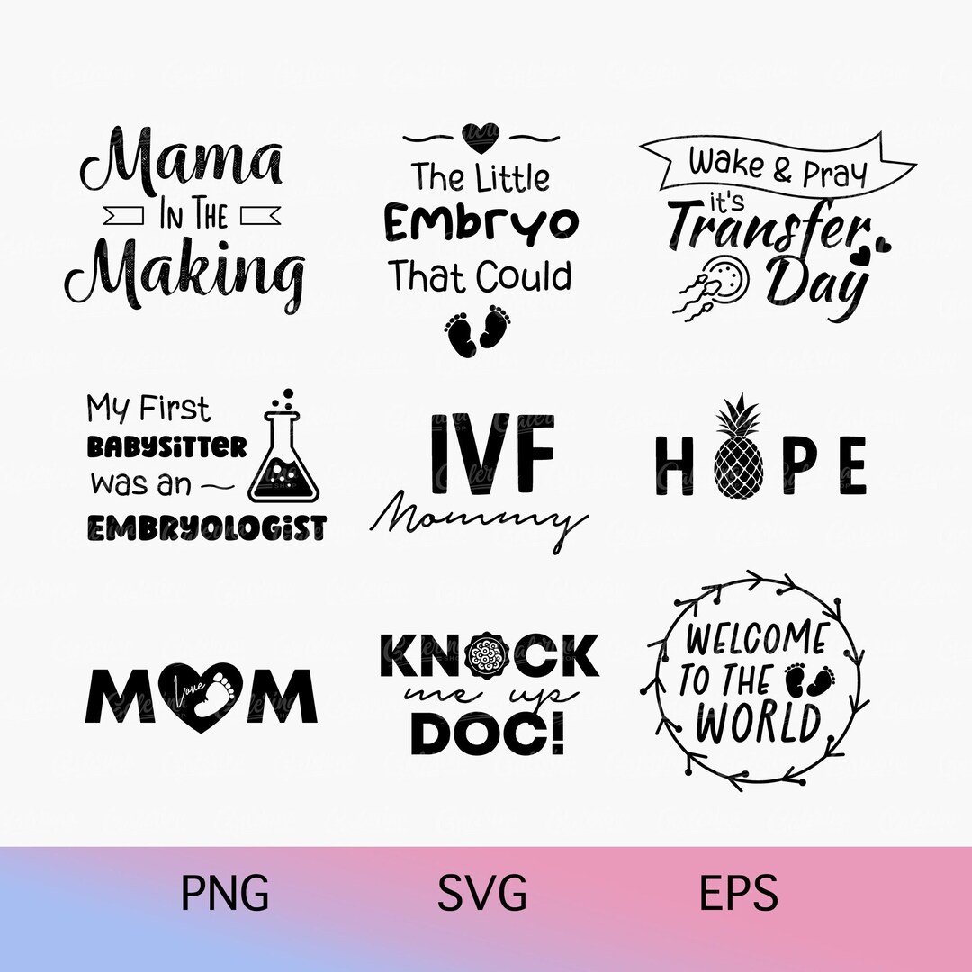 IVF Gifts, IVF Pregnancy Announcement SVG, Embryology, Mama in the ...
