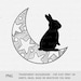 Moon Phase Rabbit SVG: Mystical Bunny Cut Files Silhouette, Sublimation ...