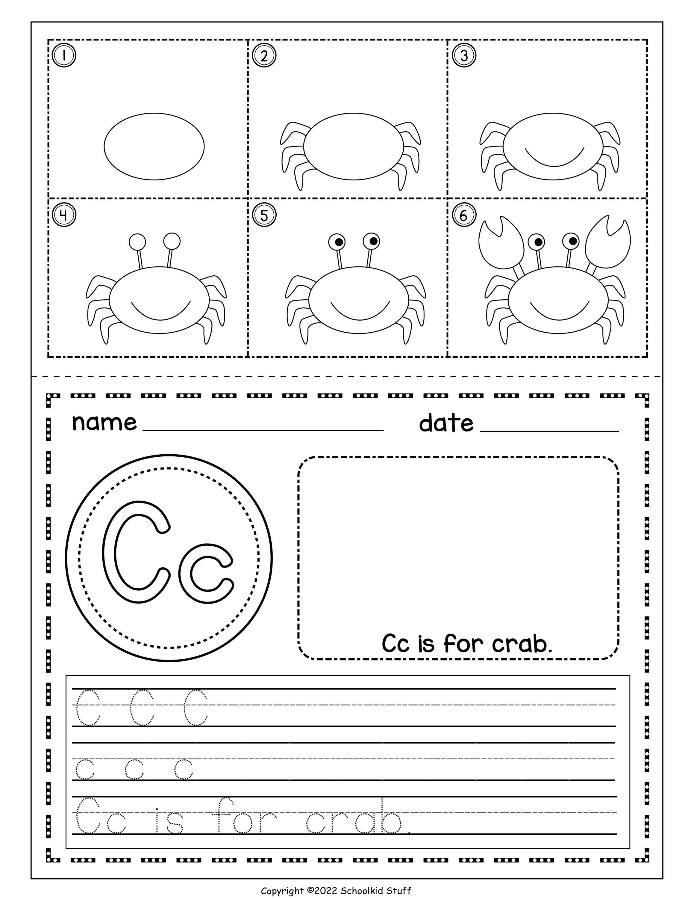 Alphabet Drawing Worksheets for Kids: Learn to Draw (PDF Printable) - Etsy