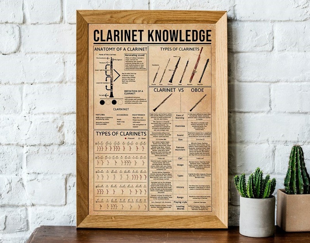 Types of Clarinet Knowledge Poster, Clarinet Vs Oboe Knowledge ...
