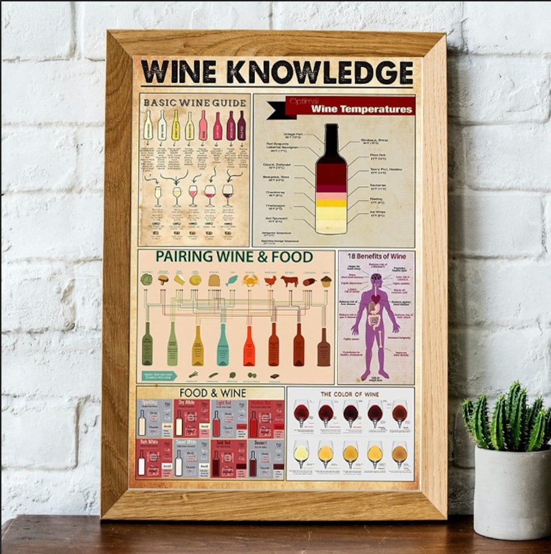 Wine Poster, Basic Wine Guide,18 Benefits of Wine Poster, No Frame - Etsy
