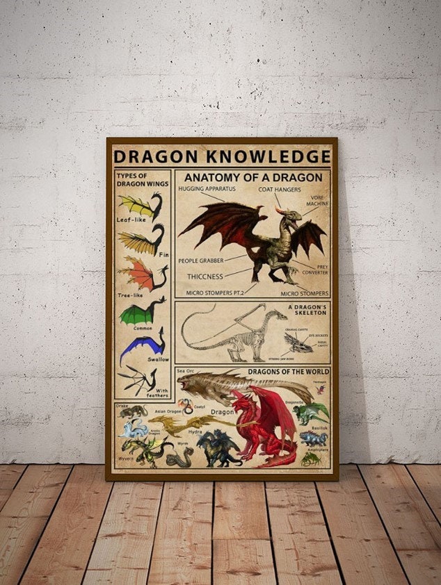 Dragon Knowledge Poster, Types of Dragon Wings , Dragons of the World ...
