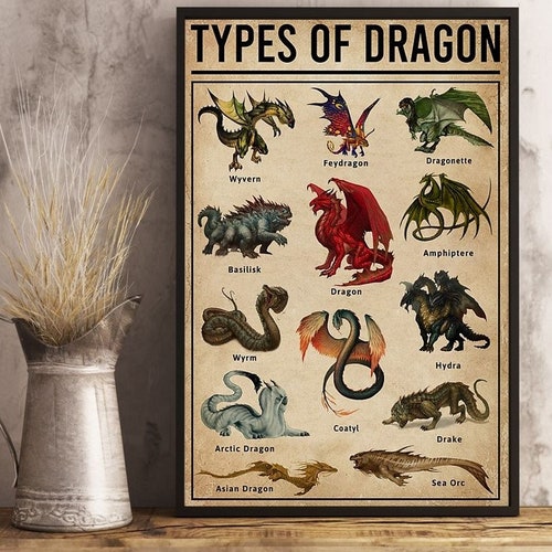 Types of Dragon Poster Knowledge Poster Dragon Lover Poster | Etsy Canada