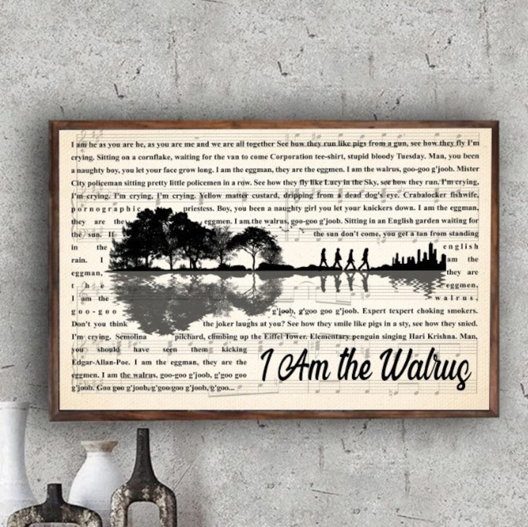 Music Lyrics Poster I Am the Walrus the Beatles Music Lyrics - Etsy