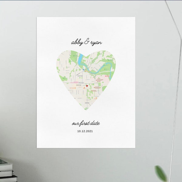 Heart Shaped Map - Etsy