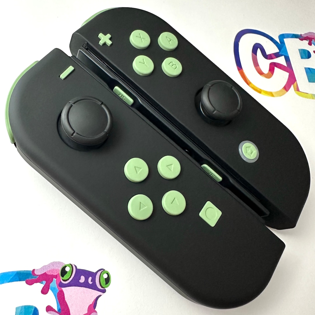 Custom Black & Matcha Green Nintendo Switch Joycons, Customized Joy-con ...