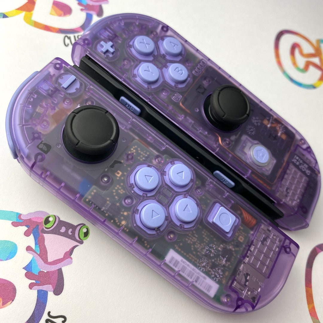 Custom Clear Purple & Violet Nintendo Switch Joycons, maßgeschneiderte ...