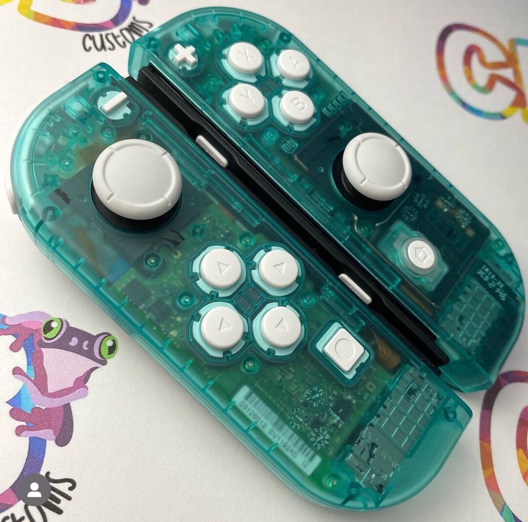 Custom Clear Emerald Joy Cons White Nintendo Switch Joycons - Etsy
