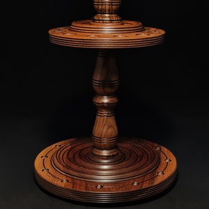 Walnut Wood Spindle Display Stand for Drop and Support Spindles holds ...