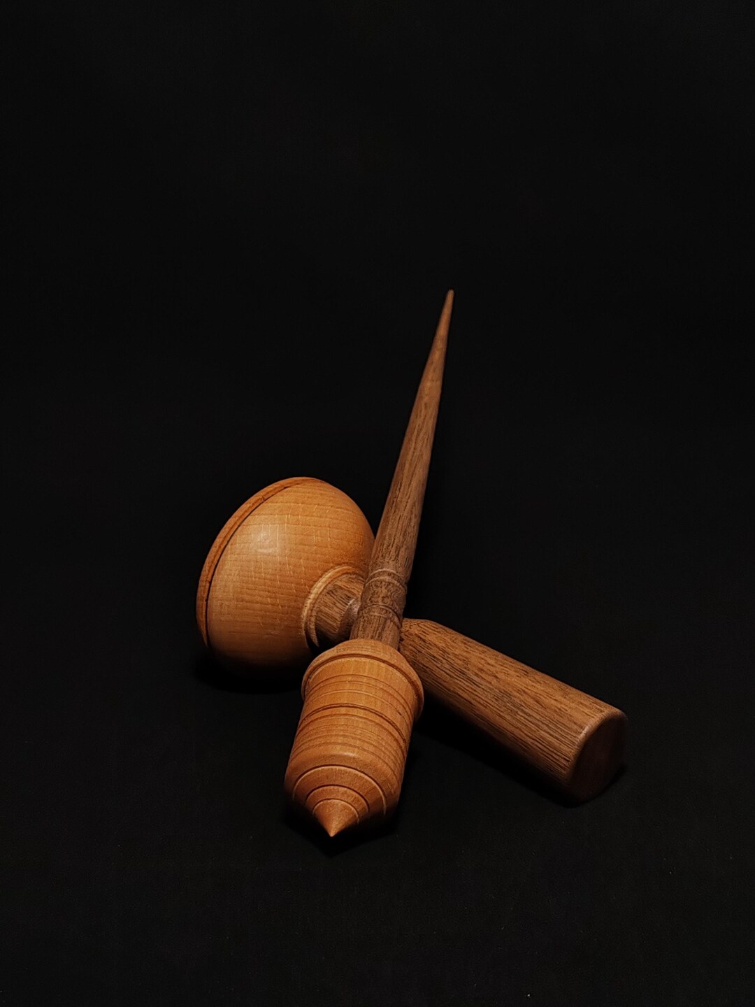 Support Spindle Set: Walnut Shaft & Plum Whorl 28.5 Cm / 33 G With ...