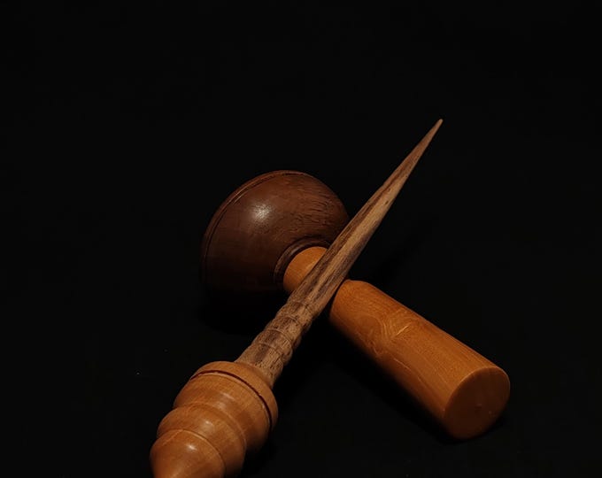 Support Spindle Set: Chestnut Shaft & Plum Whorl (26 Cm / 25 G) With ...