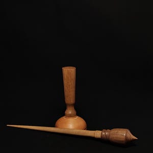 Support Spindle Set: Grey Walnut Shaft & Dark Walnut Whorl 28.8 Cm / 34 ...