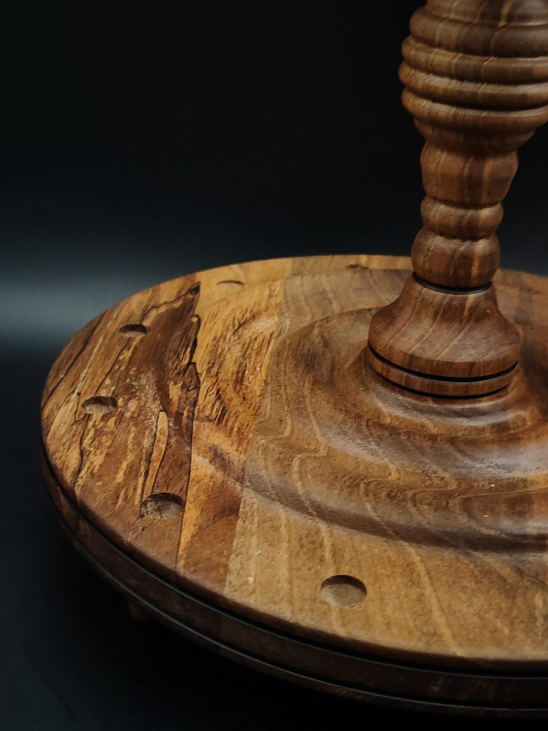 Spindle Tree: Walnut Wood Stand for 12 Drop & Support Spindles (17 Cm ...