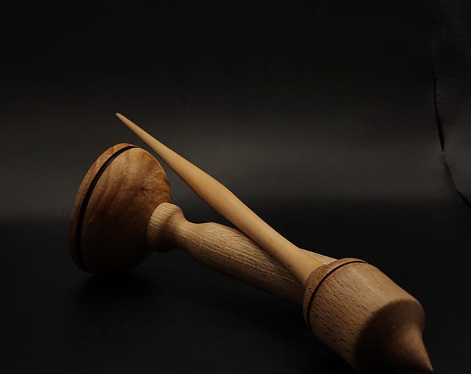 Support Spindle for Yarn Spinning – Pear Shaft & Beech Whorl | 26 cm ...