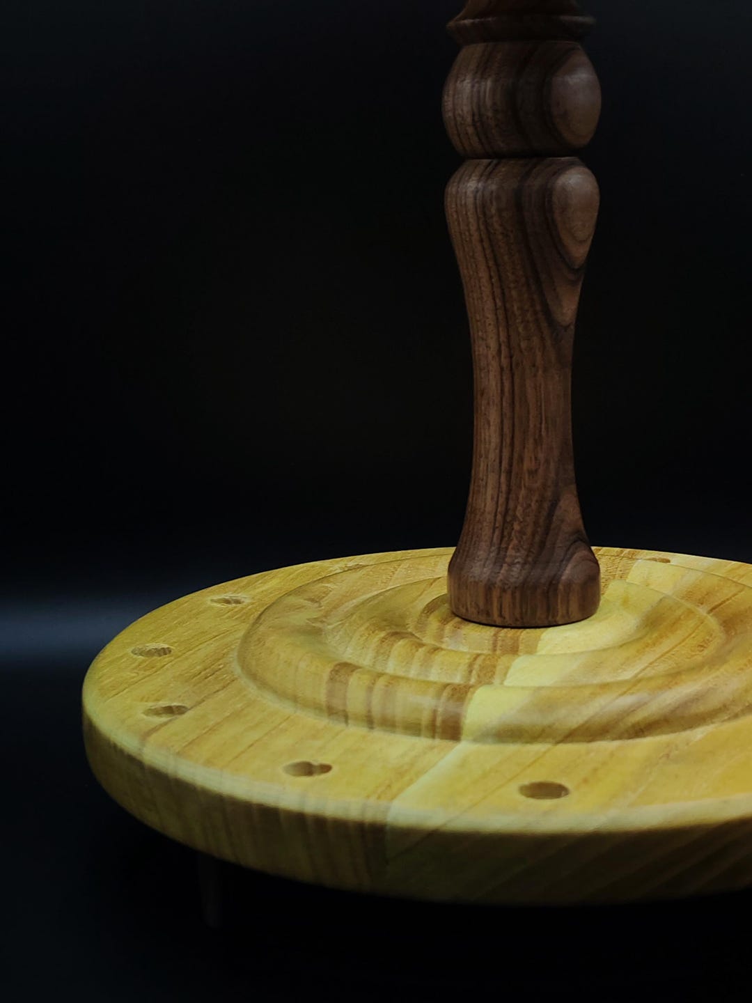 Spindle Stand for 12 Support & Drop Spindles – Mulberry and Walnut Wood ...