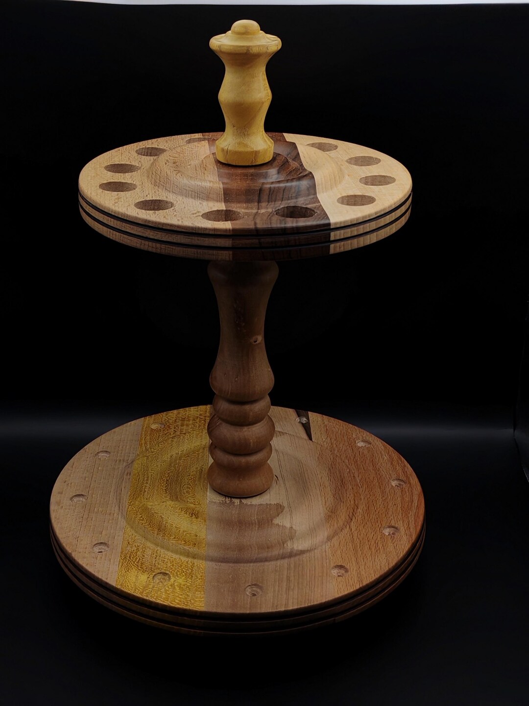 Spindle Stand: Multi-wood Design for 12 Drop & Support Spindles 17 Cm ...