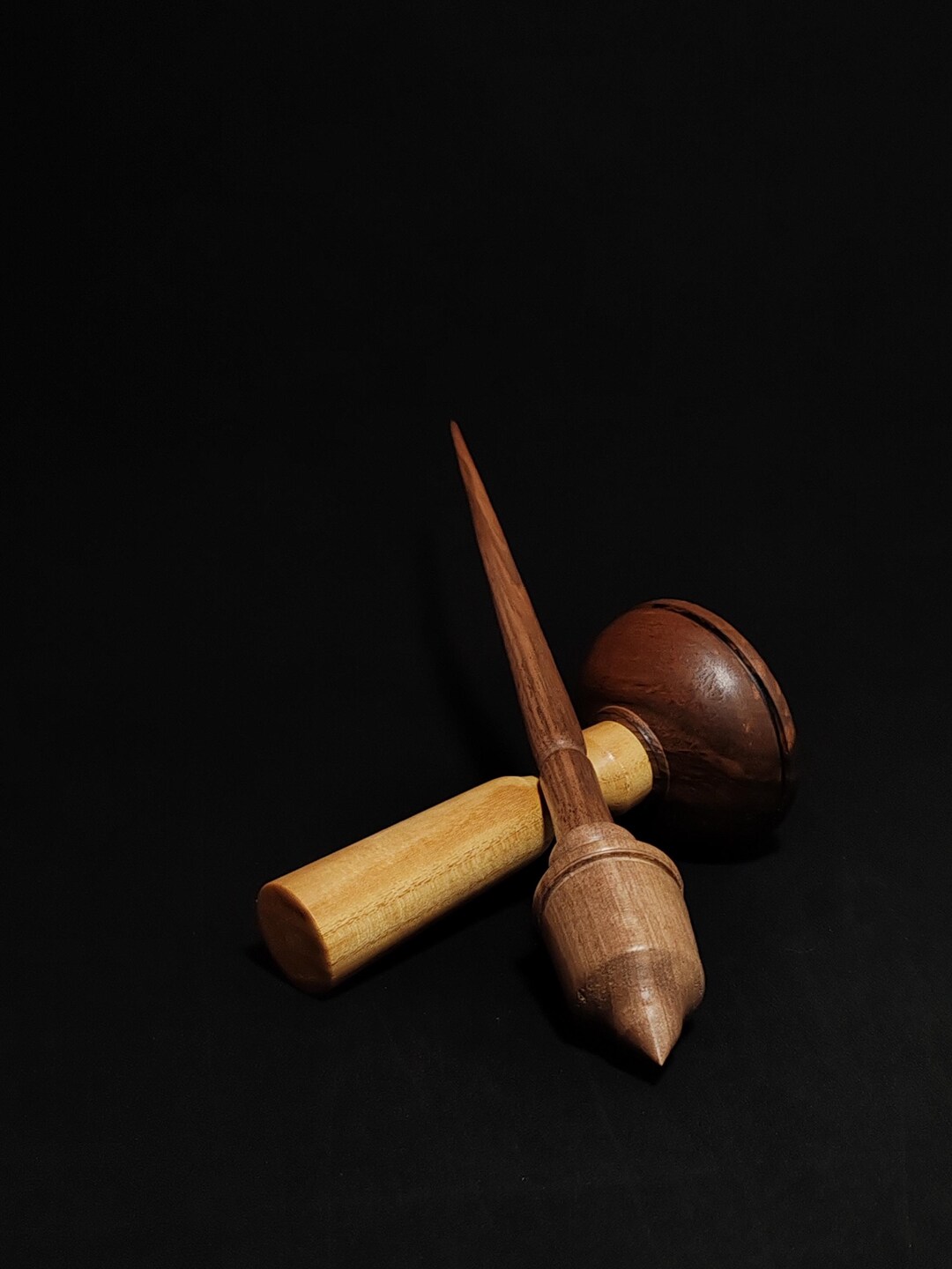 Support Spindle Set: Walnut Wood 26 Cm / 10.24 Inches, 27 G / 0.95 Oz ...
