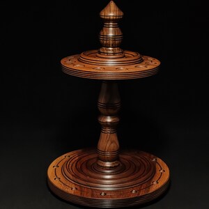 Walnut Wood Spindle Display Stand for Drop and Support Spindles holds ...
