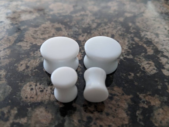 Stone Plugs Gauge White Ivory Stone Plug Double Flare Body | Etsy