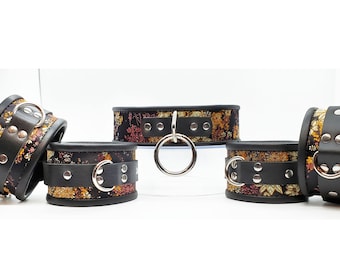 Submissive Collar & Cuff Set Lockable BDSM Leather Bondage | Etsy