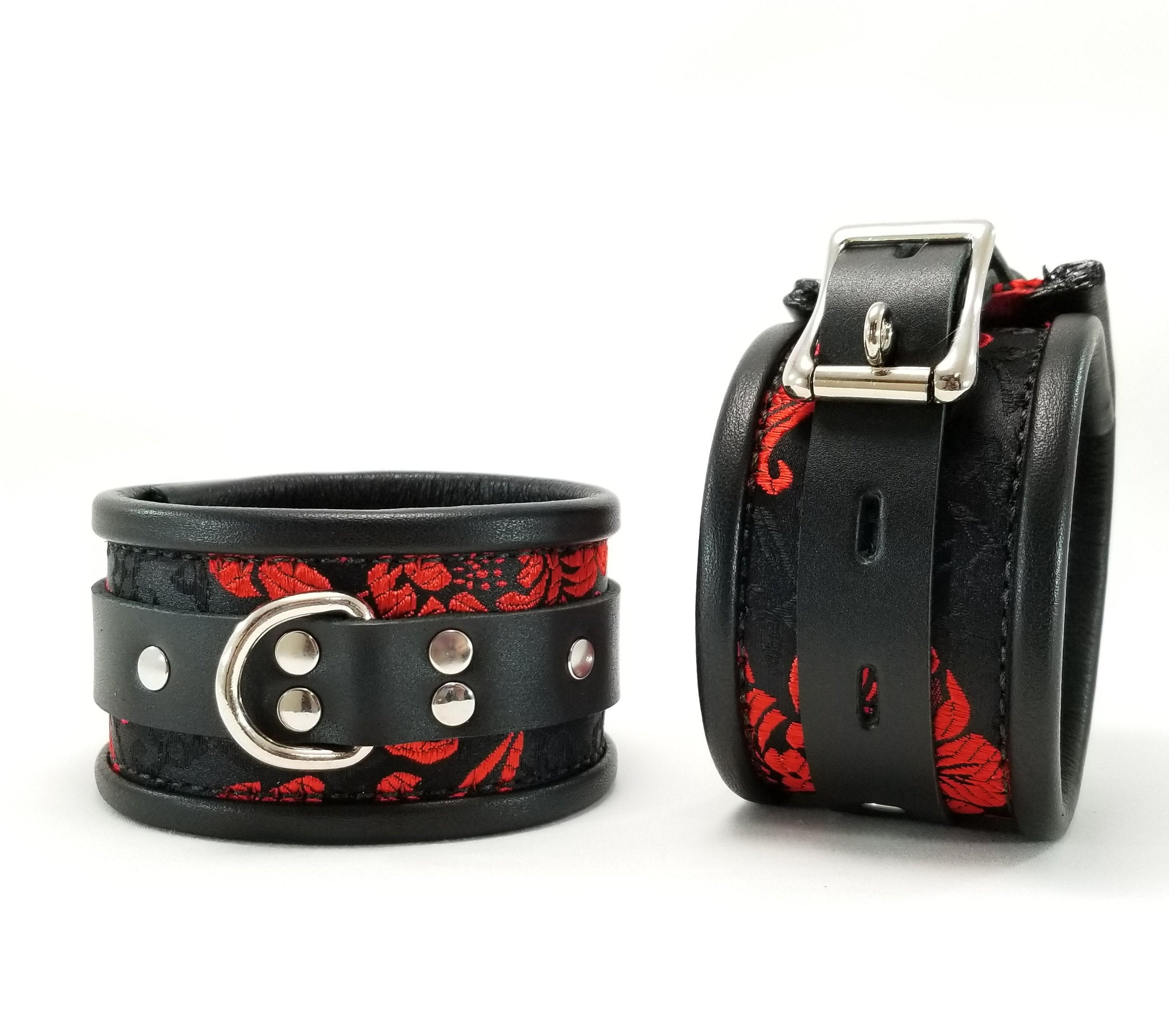 Wrist & Ankle Cuff Set Lockable BDSM Leather Bondage - Etsy