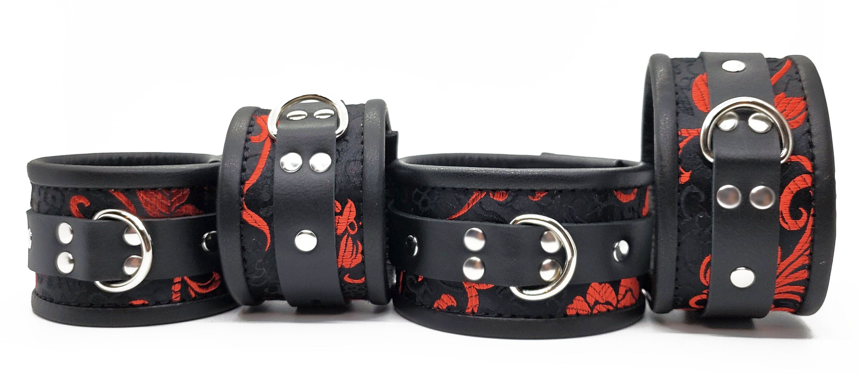 Wrist & Ankle Cuff Set Lockable BDSM Leather Bondage | Etsy