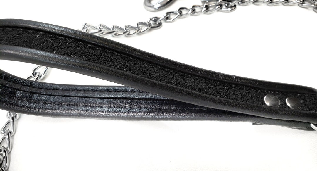 Leather & Chain Submissive Leash / Lead BDSM Pet Play in Black Lace - Etsy