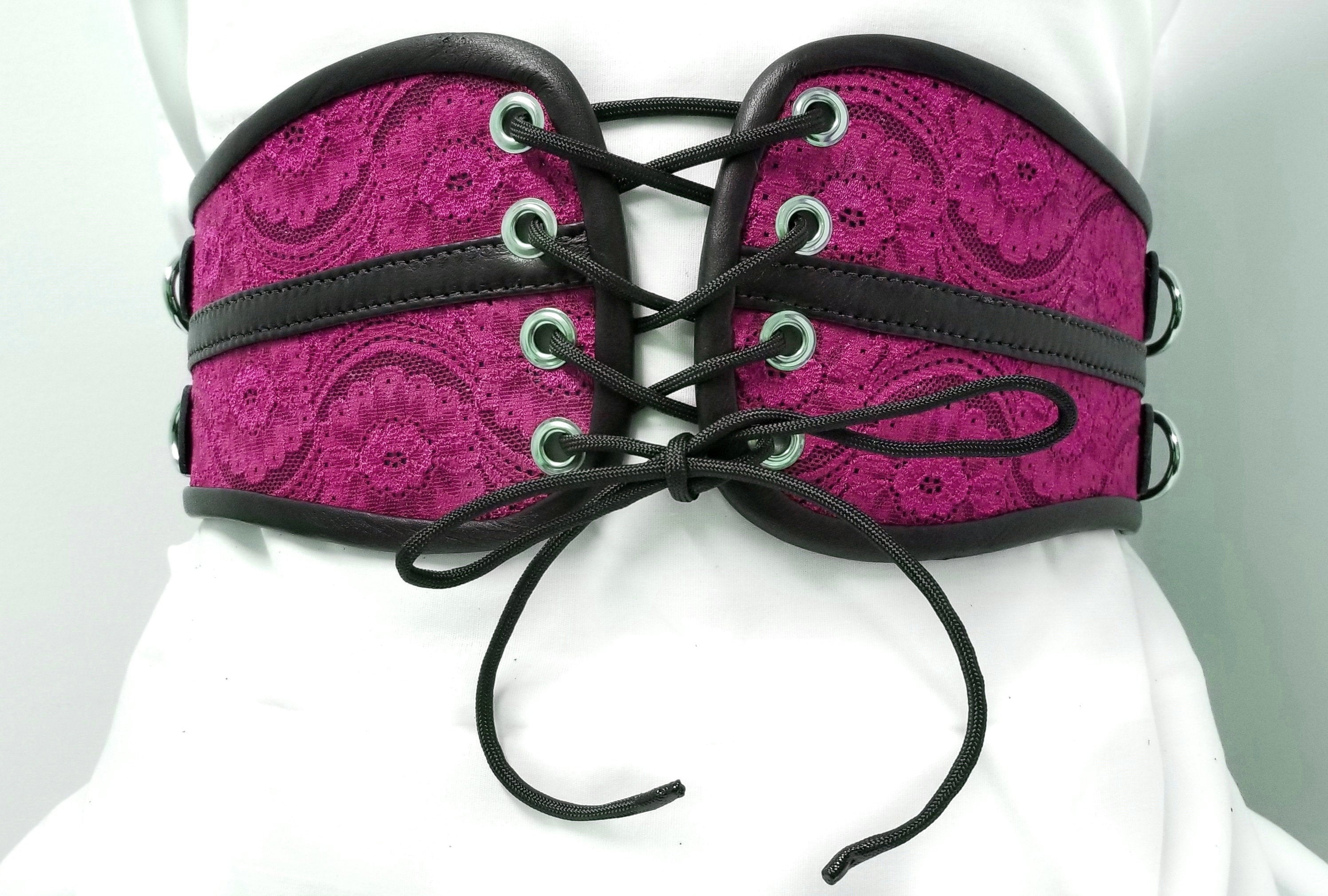 Leather Waist Bondage Restraint Cincher Style Belt in Fuchsia | Etsy
