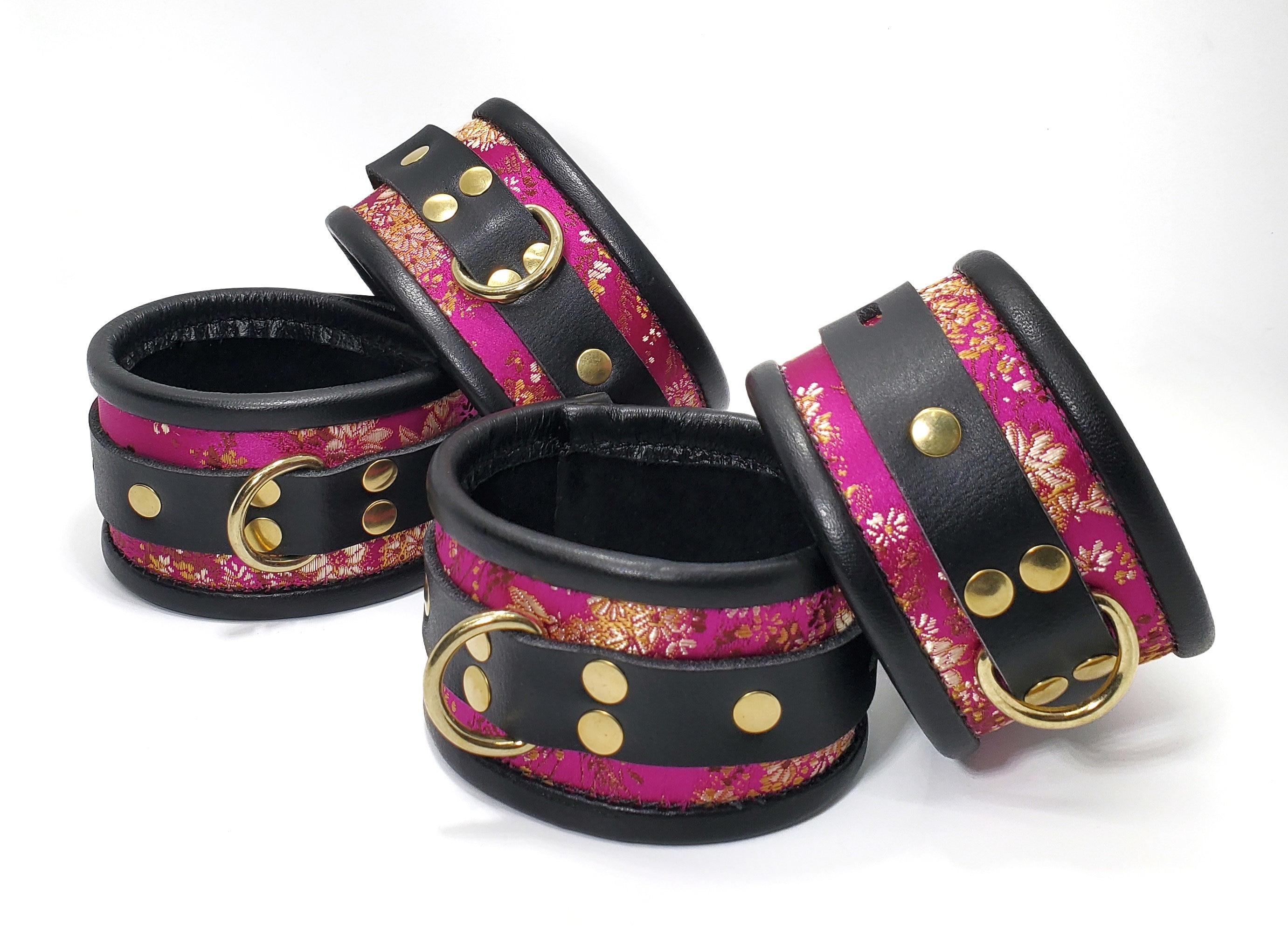 Wrist & Ankle Cuff Set Lockable BDSM Leather Bondage - Etsy