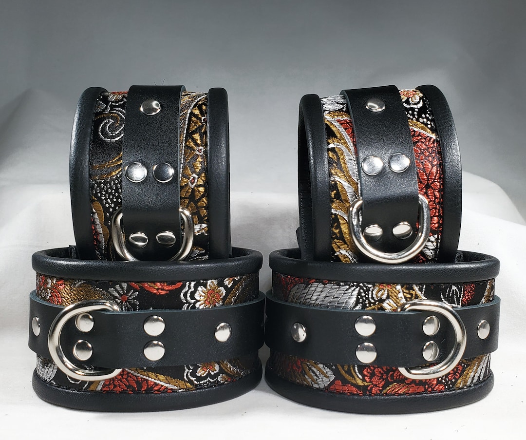 Wrist Ankle Cuffs Lockable BDSM Leather Bondage Restraints in - Etsy