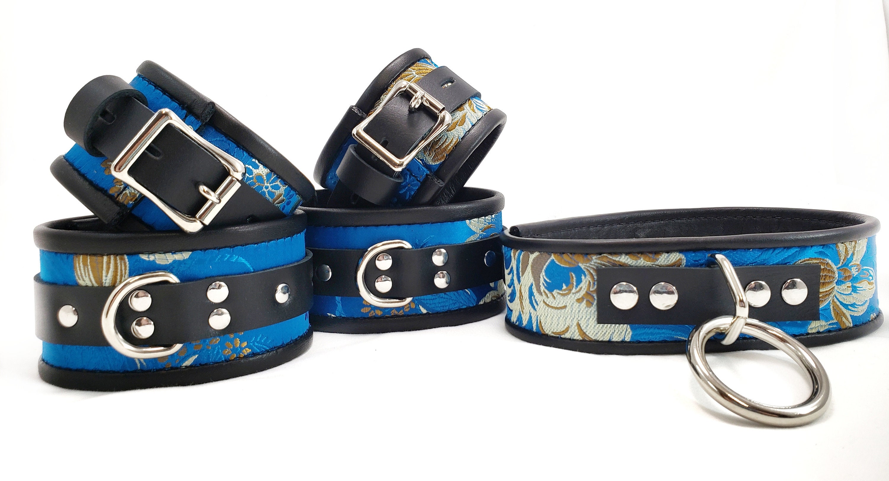 Submissive Collar & Cuff Set Lockable BDSM Leather Bondage | Etsy