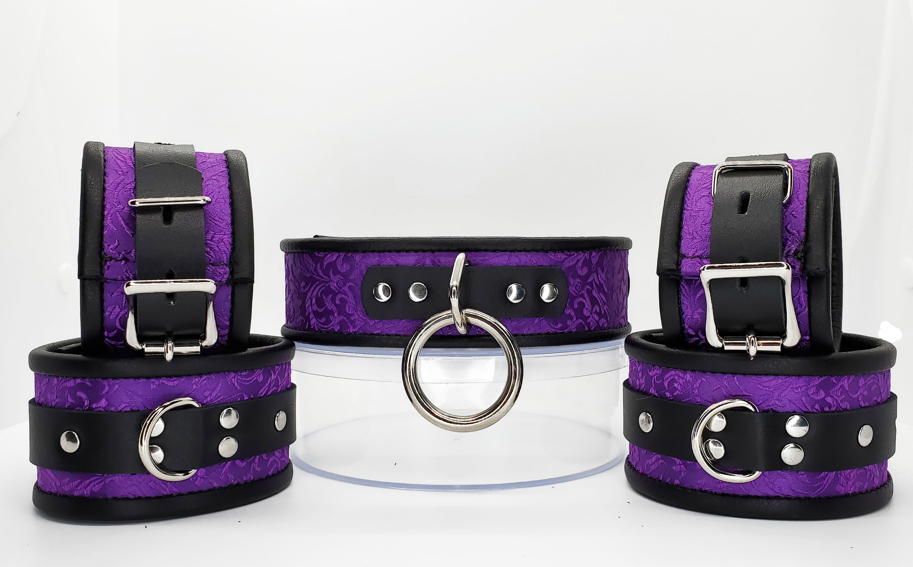 Submissive Collar & Cuff Set Lockable BDSM Leather Bondage | Etsy