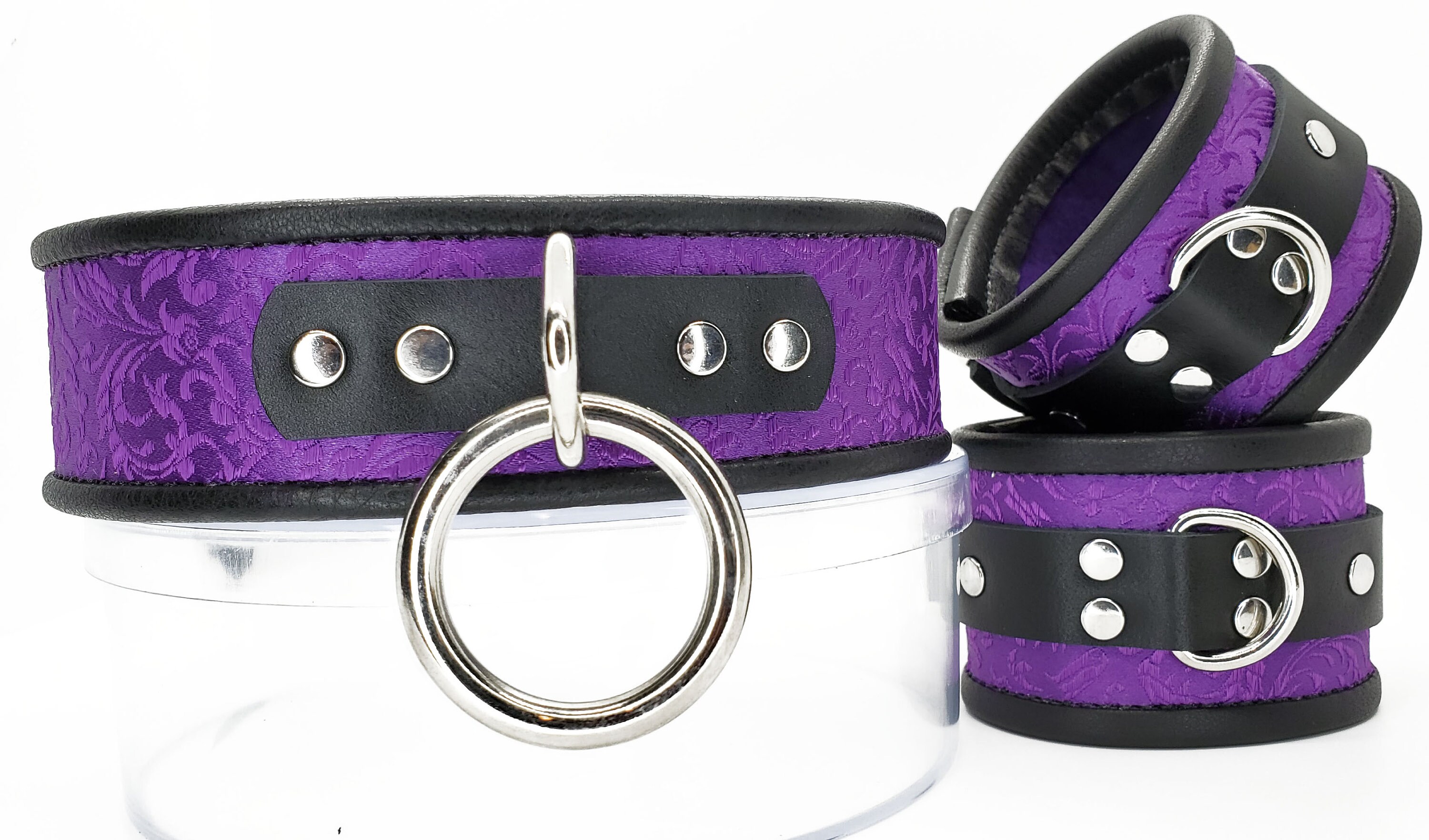 Submissive Collar & Wrist Cuff Set Lockable BDSM Leather | Etsy