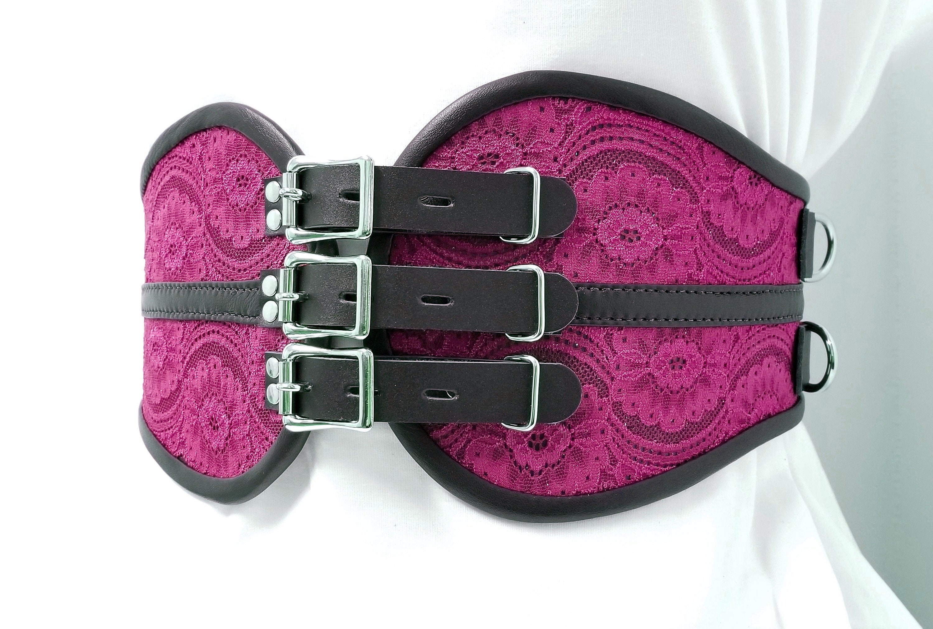 Leather Waist Bondage Restraint Cincher Style Belt in Fuchsia | Etsy
