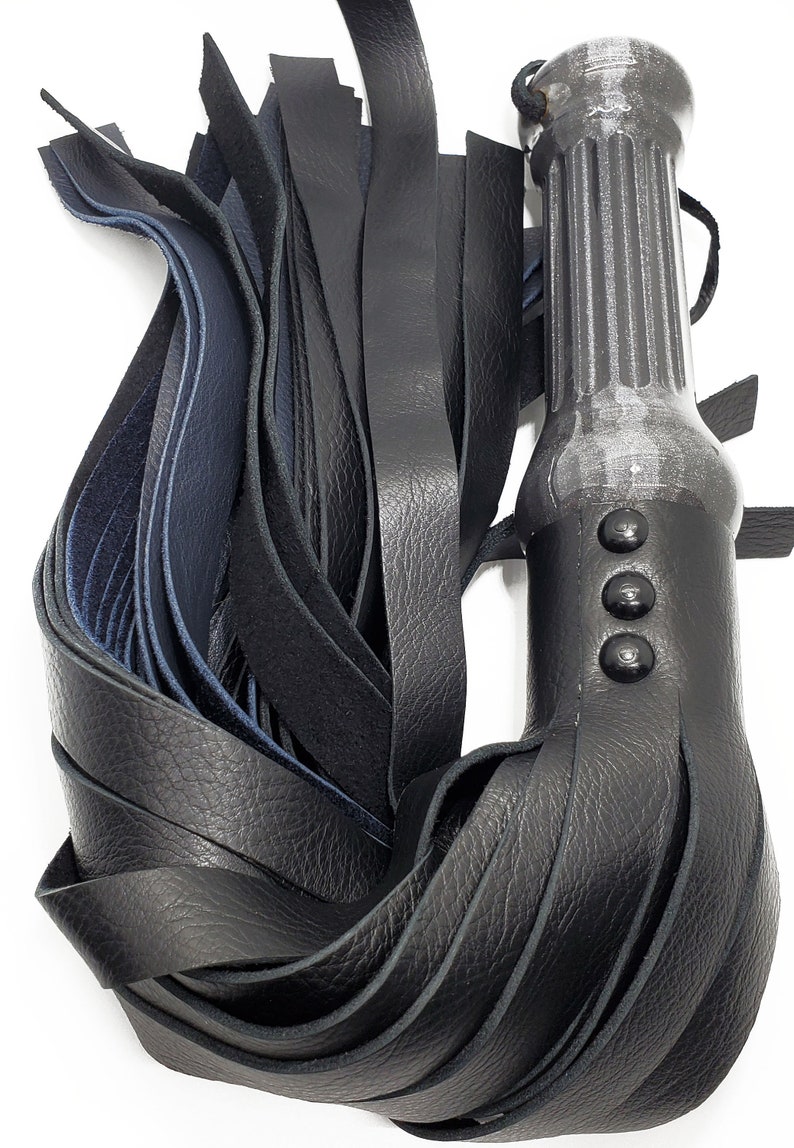 BDSM Chap Leather Flogger 3D Printed Silver Black & Blue - Etsy