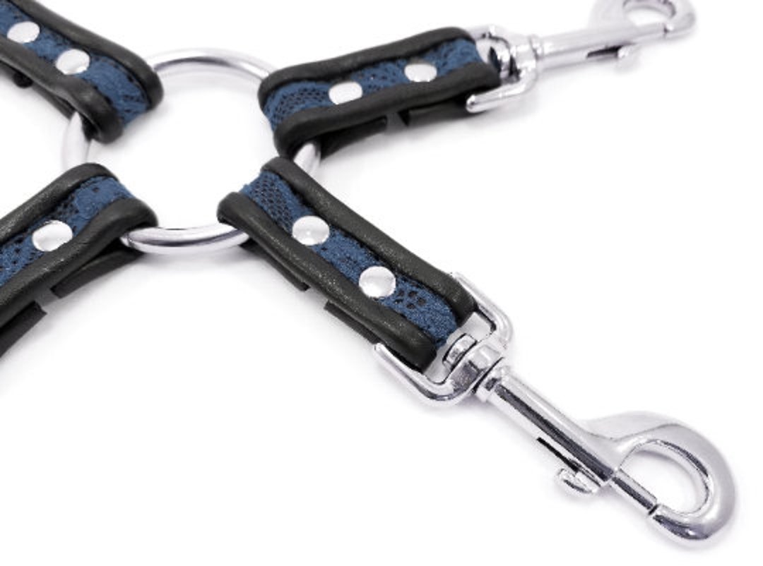 Hog Tie BDSM Leather Bondage Restraint / Cuff Clip in Slate Blue Lace ...