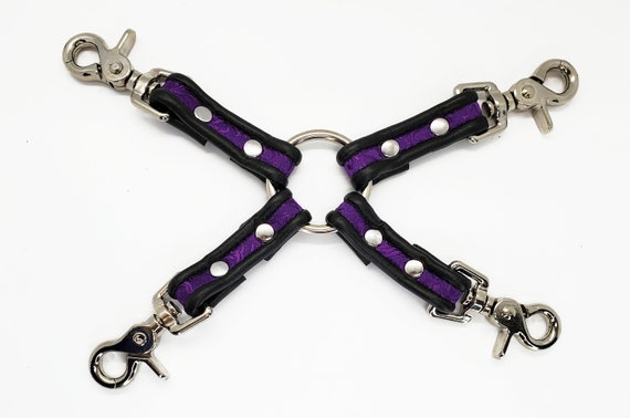 Hog Tie BDSM Leather Bondage Restraint / Cuff Clip in Violet - Etsy