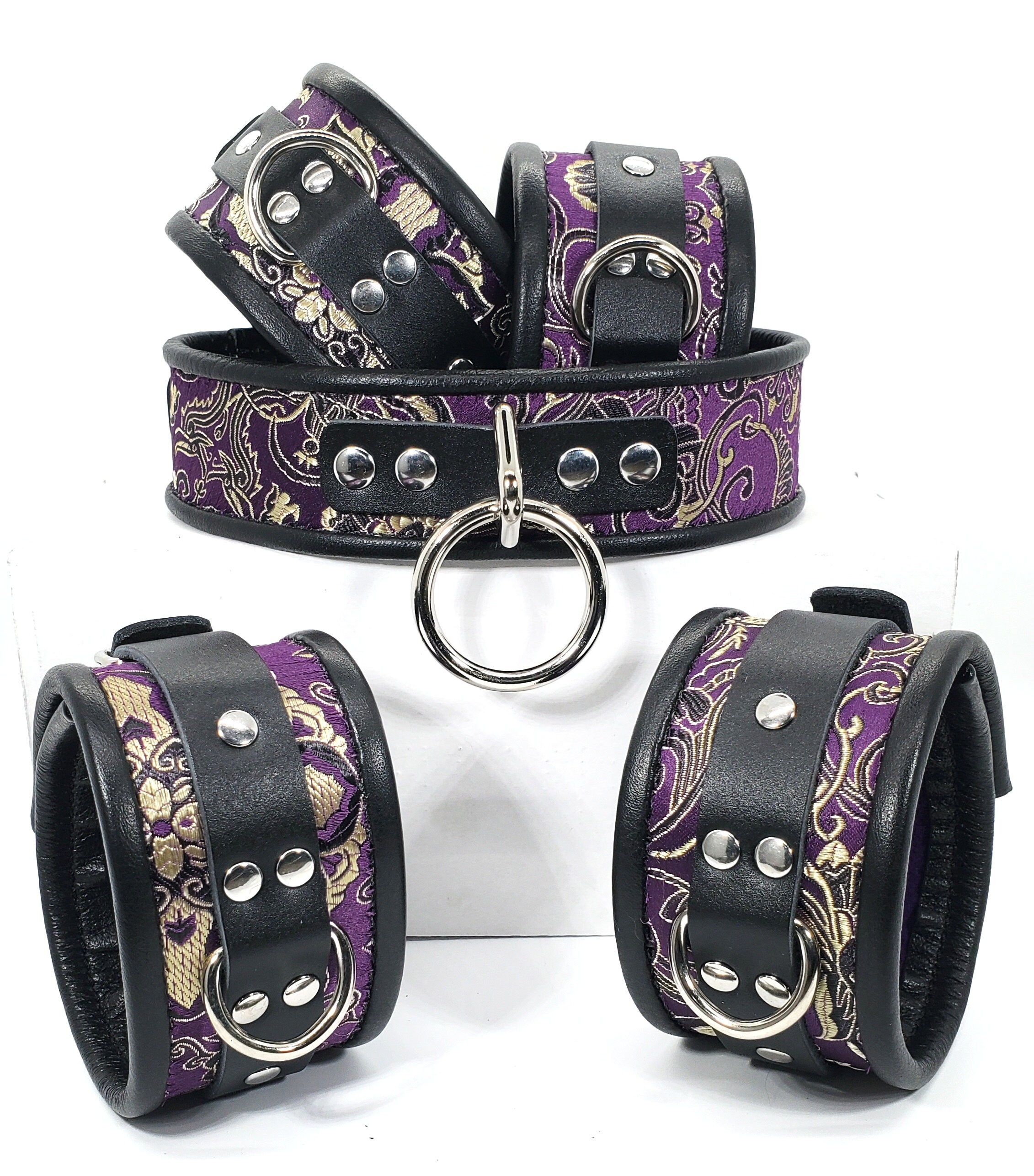 Submissive Collar & Cuff Set Lockable BDSM Leather Bondage | Etsy