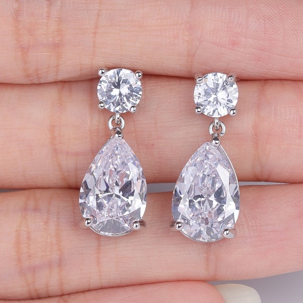 Teardrop Wedding Earrings - Etsy