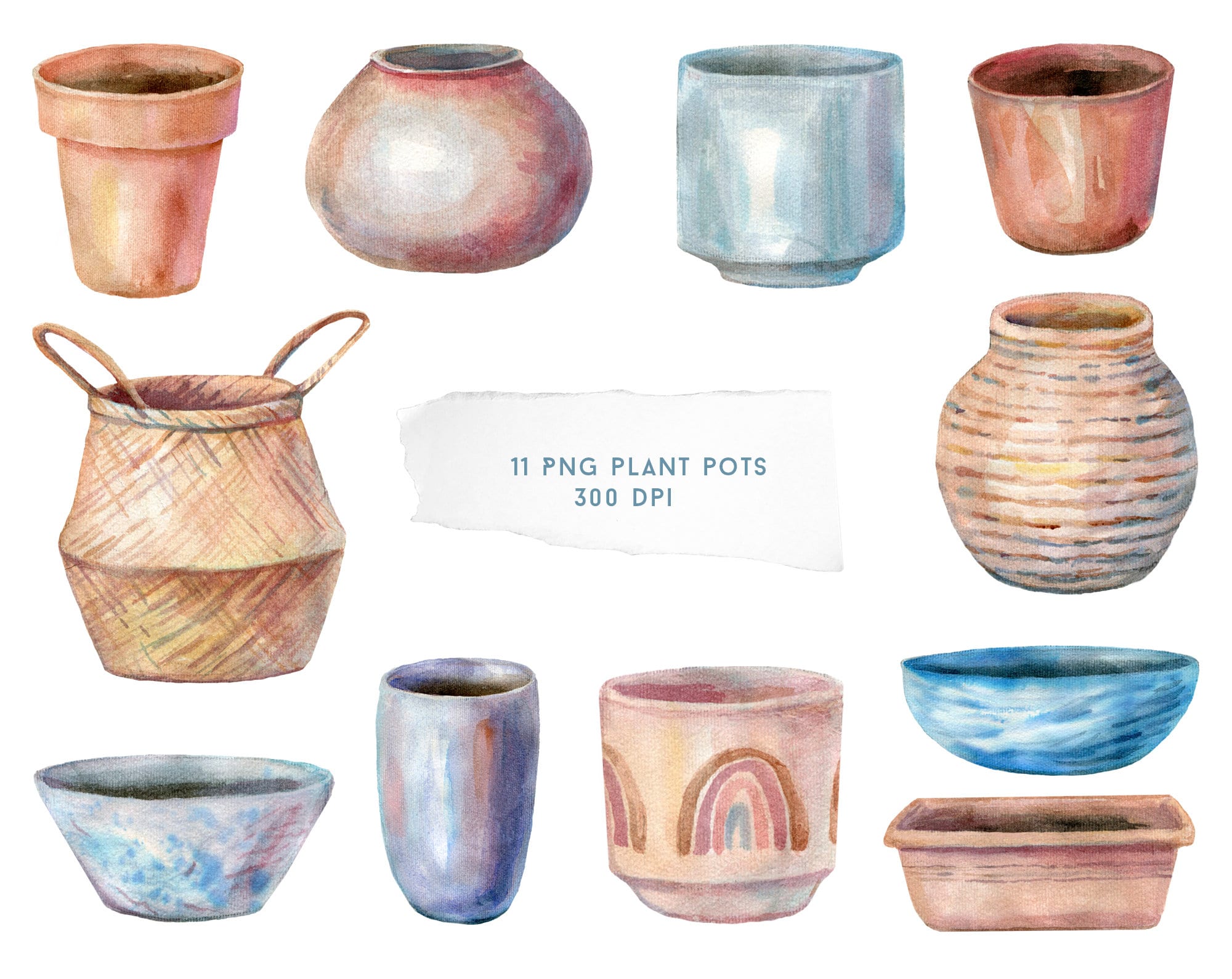 Watercolor Cactus Clipart Digital Clipart Potted Cactus Png - Etsy