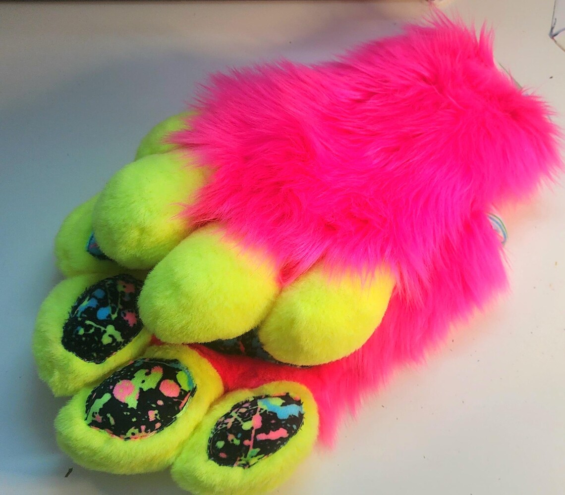 Pink Sherbet Themed Fursuit Hand Paws - Etsy